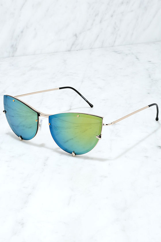 Spitfire Shark Tooth Sunglasses - Gold and Green Sunglasses - $39.00