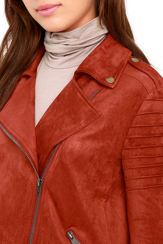 Mink Pink Now Or Never Jacket - Rust Orange Jacket - Moto Jacket - $149.00