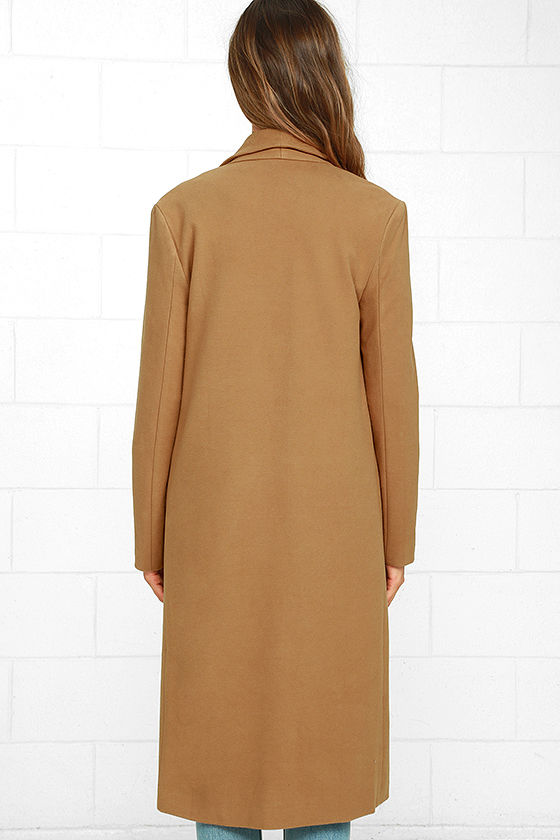 Chic Tan Coat - Felted Coat - Long Coat - $87.00