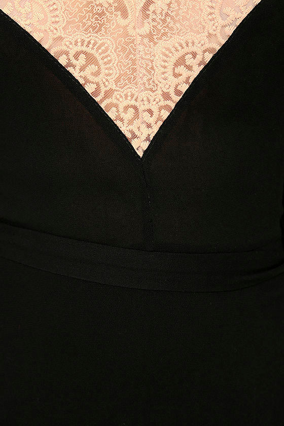 Lovely Black Maxi Dress Lace Maxi Dress Long Sleeve Maxi 6200