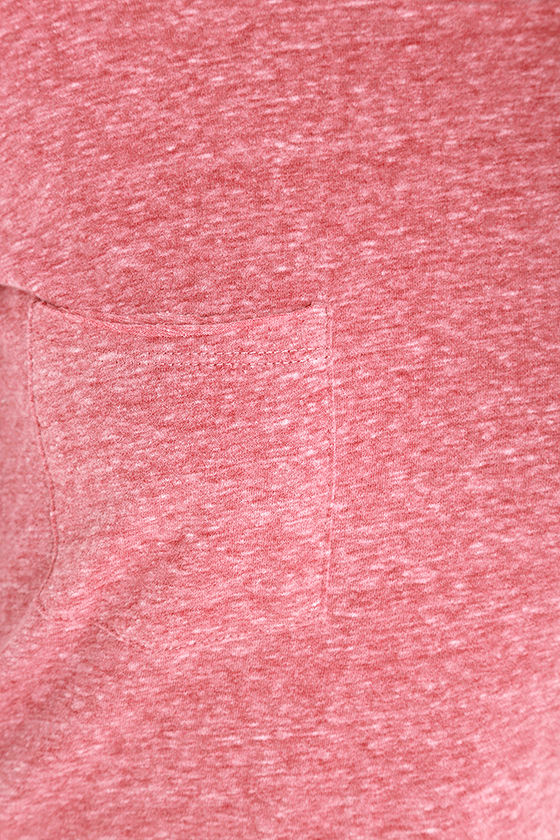 Cute Heather Red Top - Long Sleeve Top - Basic Top - $35.00