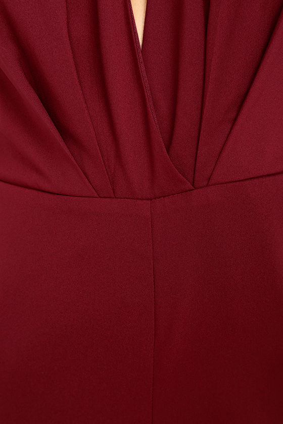 Sexy Burgundy Jumpsuit Woven Jumpsuit Halter Jumpsuit 56 00
