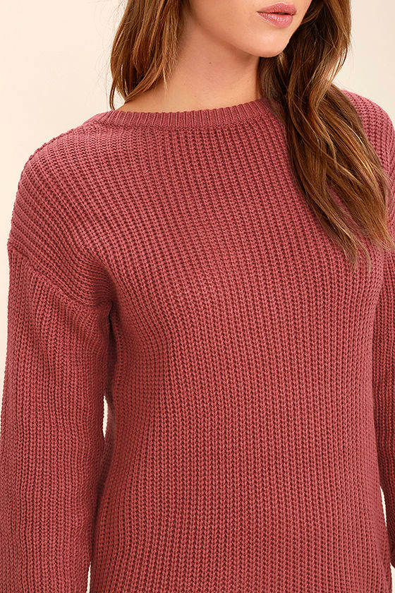 Sexy Rust Red Dress - Sweater Dress - Backless Dress - $58.00