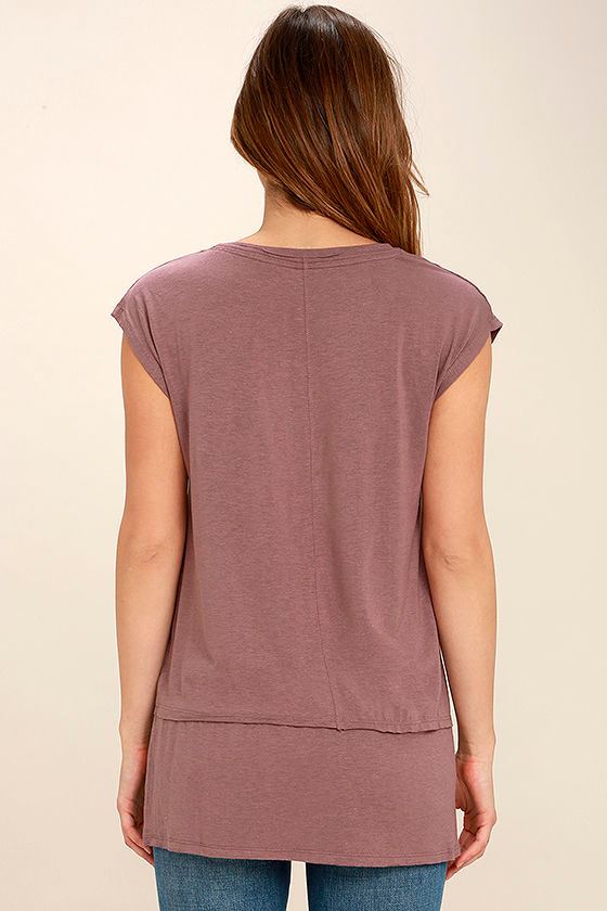 Cool Mauve Tee - Mauve Top - Short Sleeve Top - T-Shirt - $40.00