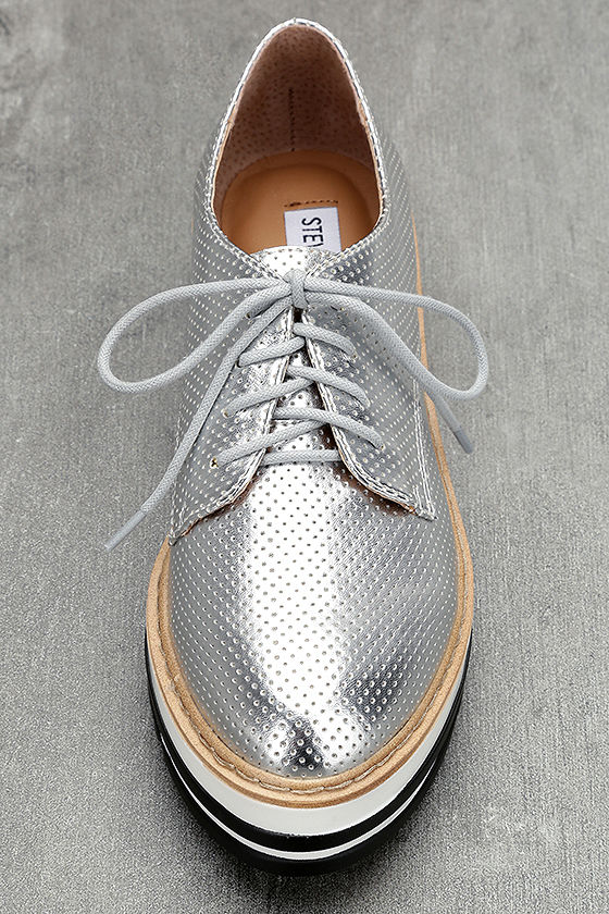 Steve Madden Vassar Sneakers - Silver Platform Sneakers - Silver Platforms