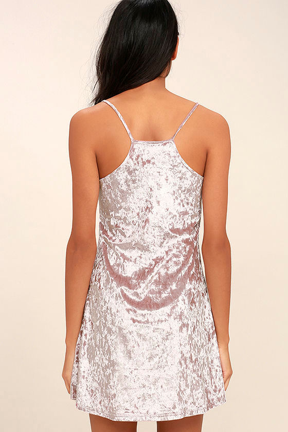 Chic Mauve Dress - Slip Dress - Velvet Dress - $46.00