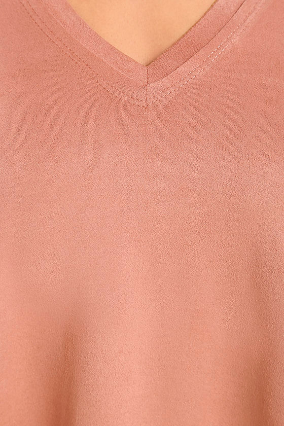 Chic Blush Pink Top - Vegan Suede top - Tank Top - $39.00