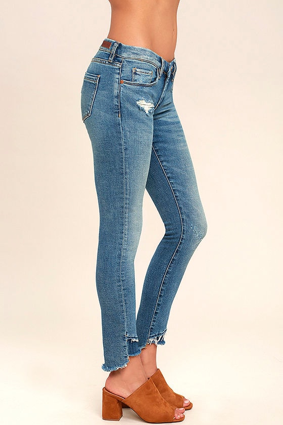 Blank NYC Skinny Classique - Distressed Jeans - Raw Hem Jeans - Uneven ...