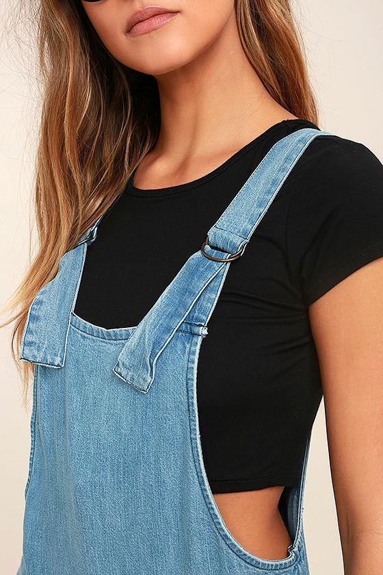 Element Eden Finn - Blue Chambray Overalls - Short Overalls - Shortalls ...