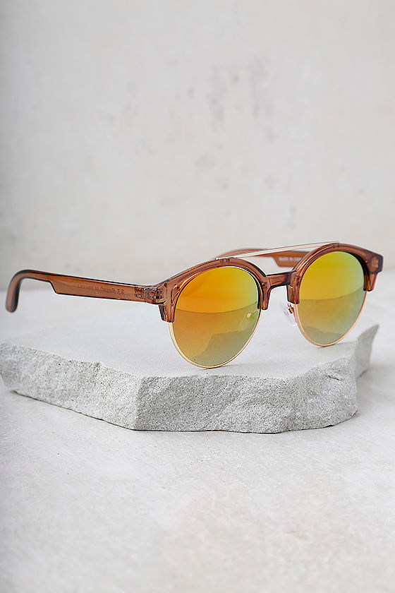 Fun Brown Sunglasses - Mirrored Sunglasses - Clear Sunglasses - $17.00