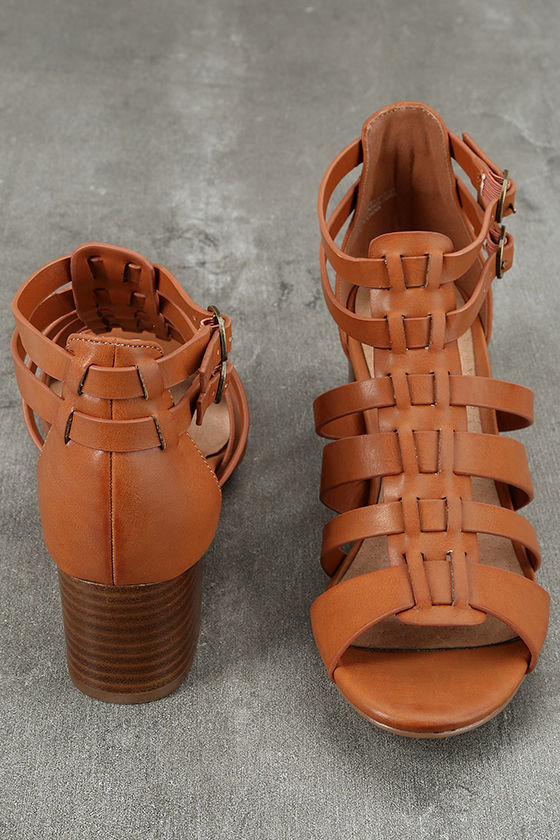 Restricted Hudson Heels - Brown Caged Heels - High Heel Sandals - $49.00