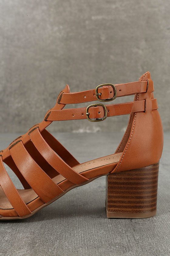 Restricted Hudson Heels - Brown Caged Heels - High Heel Sandals - $49.00