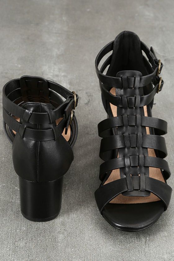 Restricted Hudson Heels - Black Caged Heels - High Heel Sandals - $49.00