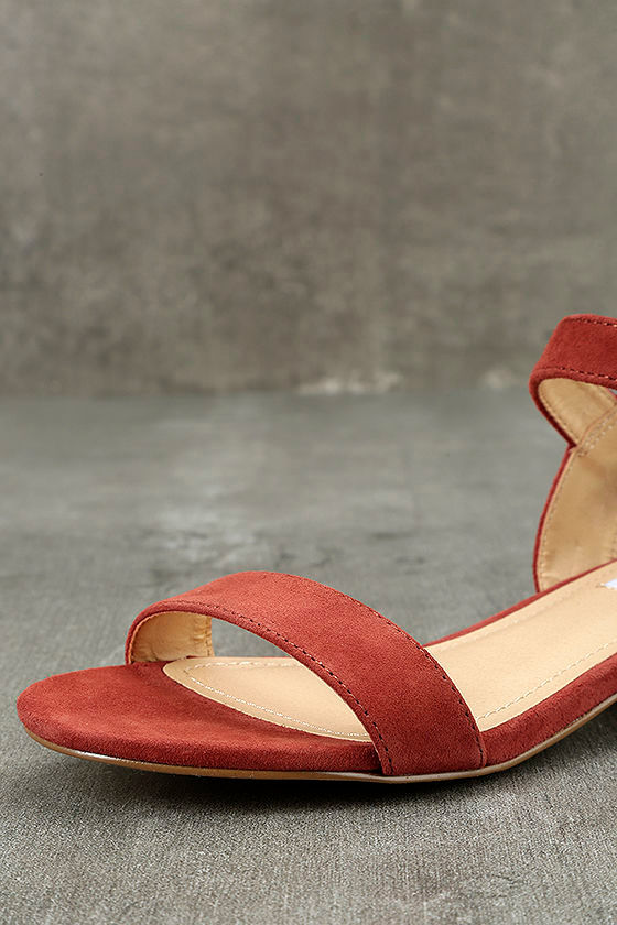 Steve Madden Cache Sandals - Rust Sandals - Suede Leather Heels - $69.00