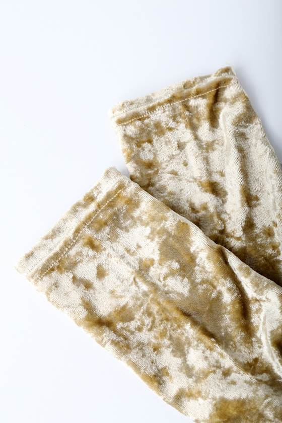 Free People Go Go Velvet Socks - Gold Velvet Socks