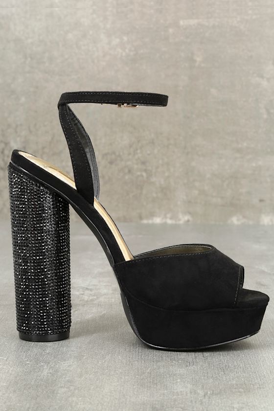 Stunning Rhinestone Heels - Platform Heels - Vegan Heels