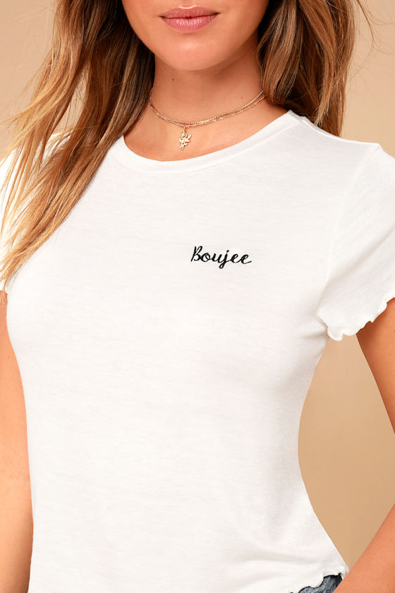 Sage the Label She Be Bad - Lettuce Hem Tee - Ivory Baby Tee