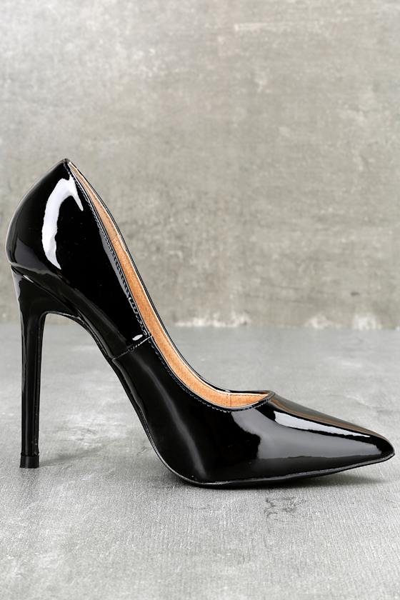 Chic Patent Pumps - Black Pumps - Stiletto Pumps