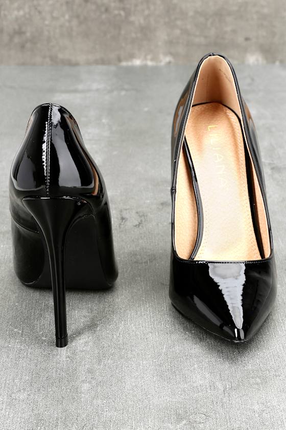 Chic Patent Pumps - Black Pumps - Stiletto Pumps
