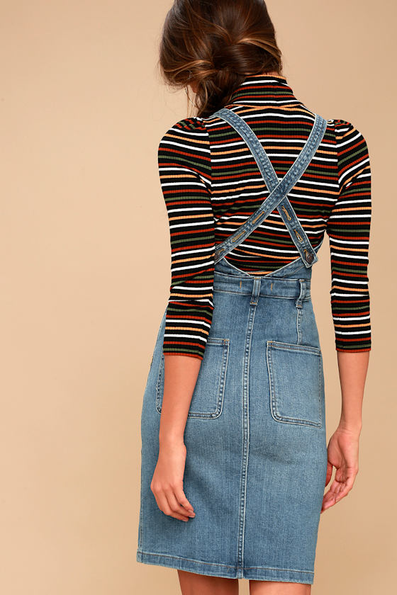 Free People Button-Front - Medium Wash Denim Jumper