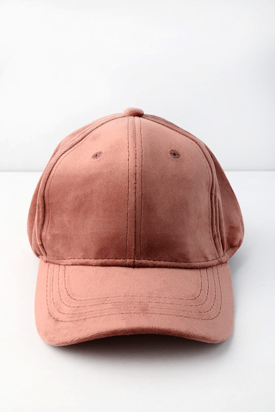 Chic Baseball Hat - Rusty Rose Hat - Velvet Baseball Hat