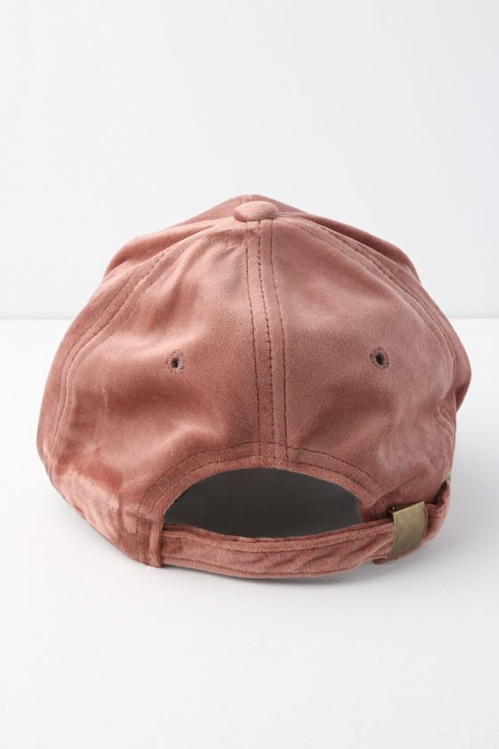 Chic Baseball Hat - Rusty Rose Hat - Velvet Baseball Hat