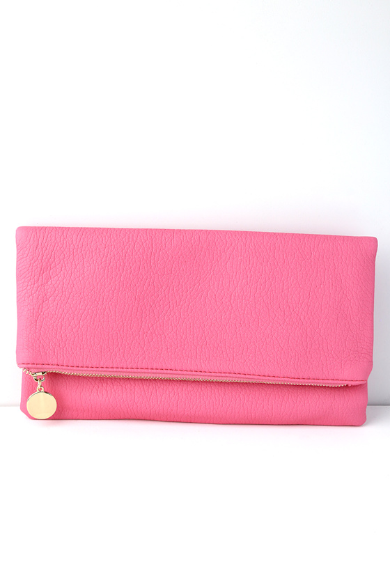 Chic Fuchsia Clutch - Vegan Leather Clutch