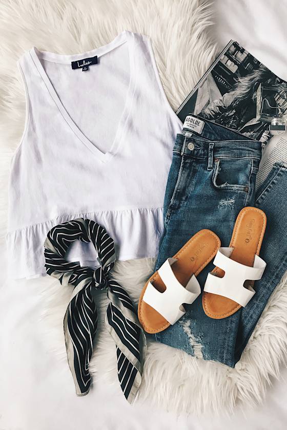 Cute White Top - Cropped Tank Top - Crop Top