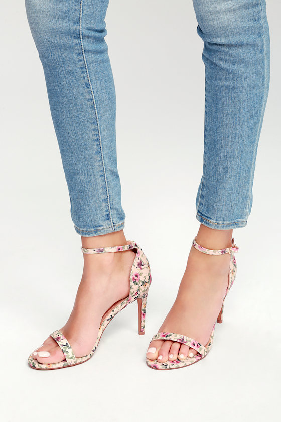 Strappy, Black, White, Red & Gold High Heel Sandals at Lulus.com