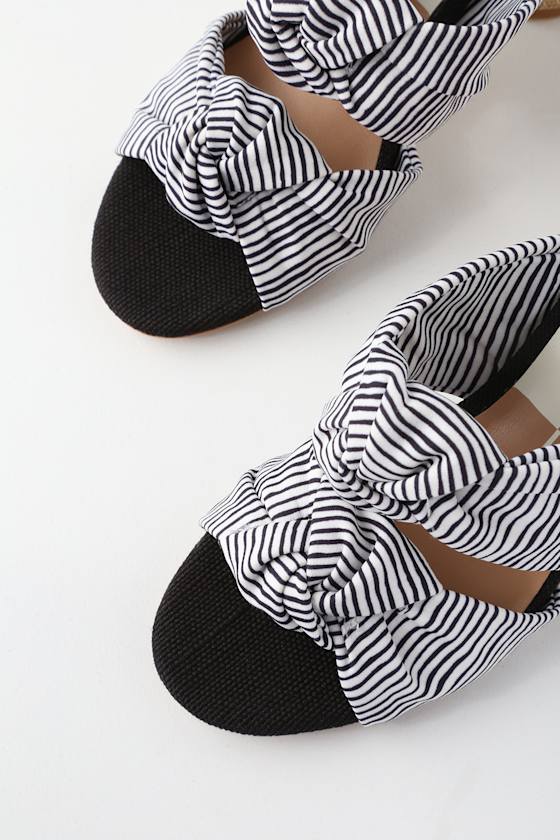 Dolce Vita Jene - White Striped Mules - Knotted Mules