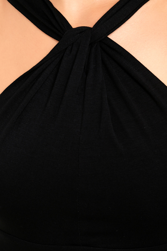 Sexy Black Dress - Bodycon Dress - Halter Dress - $42.00