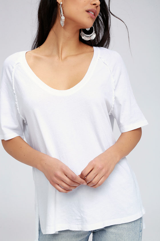 Project Social T - High-Low Tee - White Tee - Oversized Tee