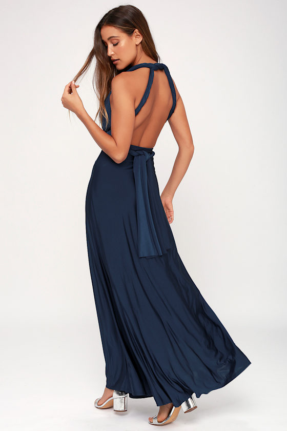 Convertible Dress - Maxi Navy Blue Dress - Infinity Dress
