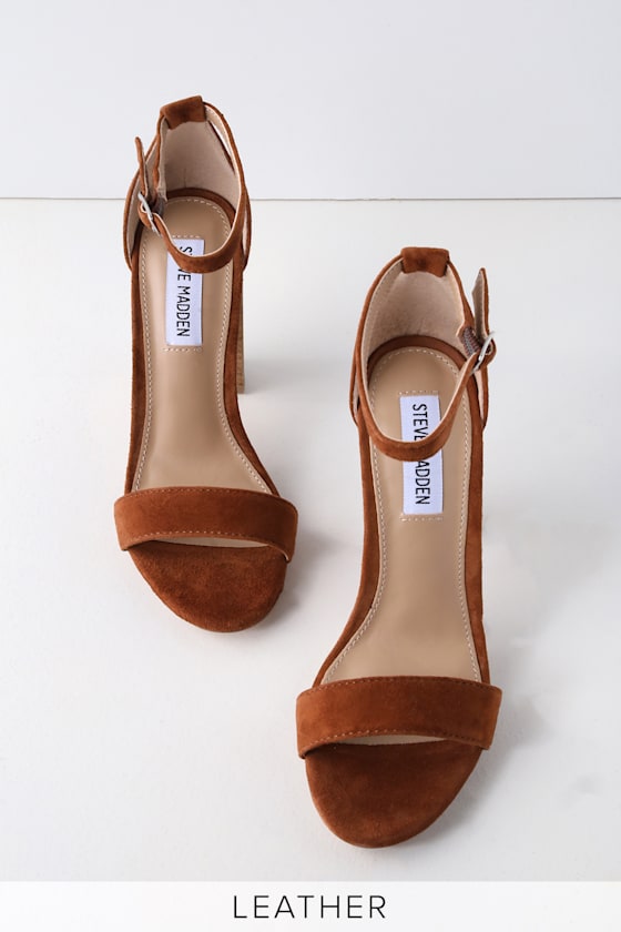 Steve Madden Carrson - Chestnut Heels - Suede Ankle Strap Heels