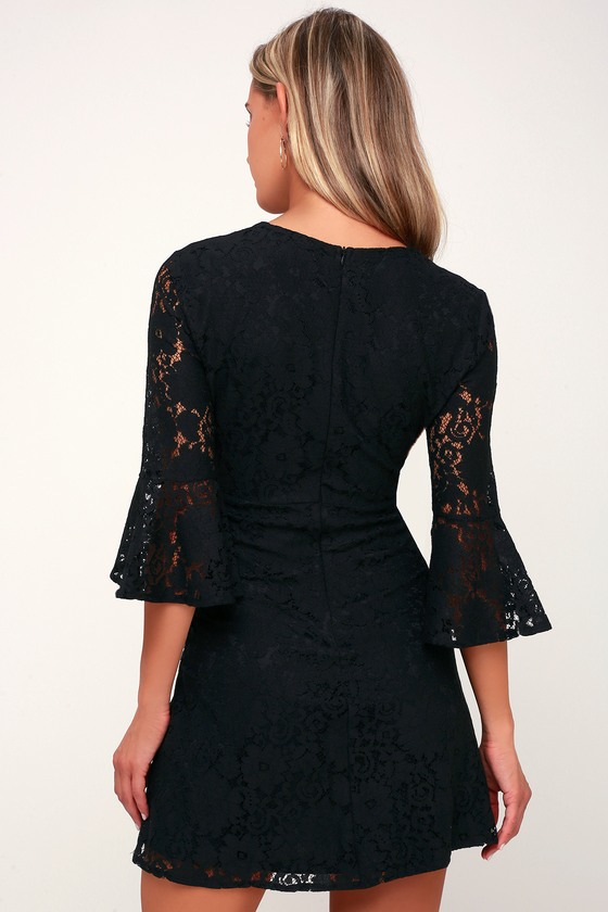 Cute Black Dress - Lace Dress - Flounce Dress - Black Party Dress Cute Black Dress - Lace Dress - Flounce Dress - Black Party Dress