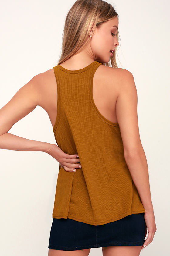 Free People Long Beach - Golden Yellow Top - Gold Tank Top