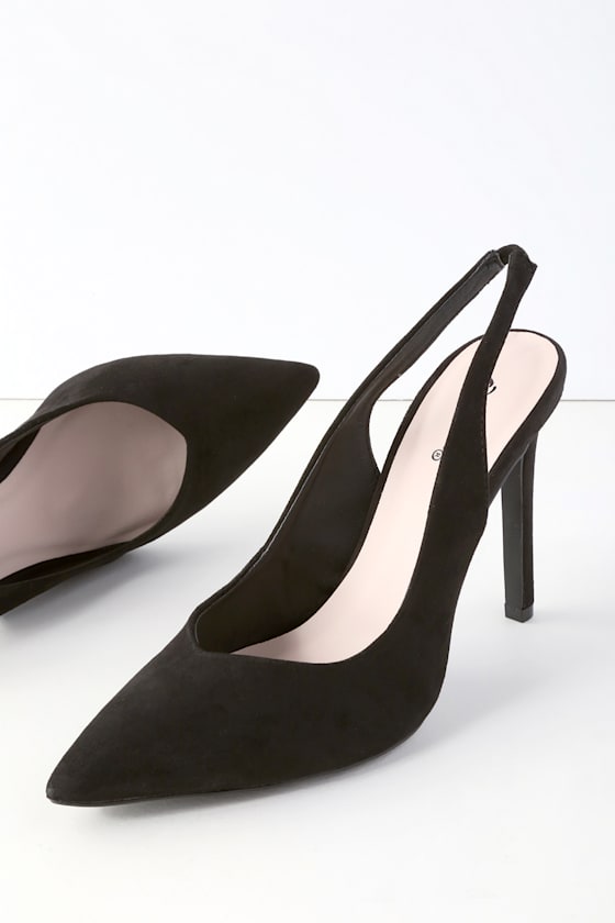 Chic Black Pumps - Slingback Pumps - Pointed-Toe Pumps