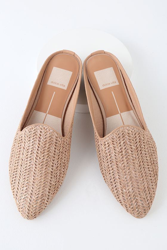 Dolce Vita Grant - Natural Woven Loafers - Raffia Slides - Flats