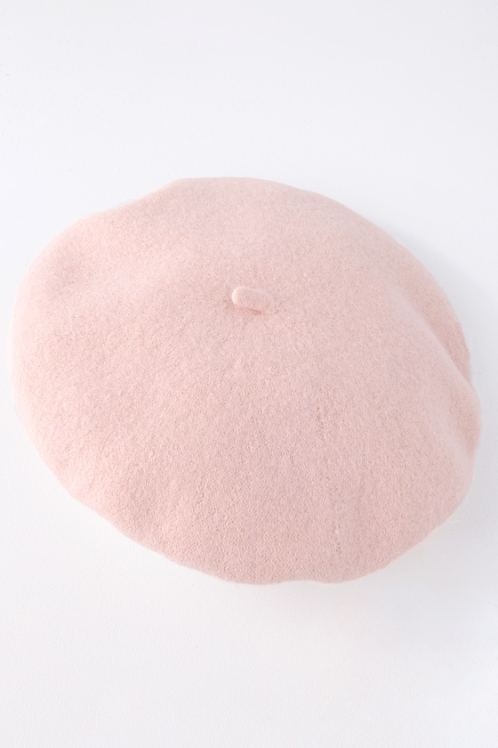 Obey Betsy - Mauve Pink Beret - Embroidered Beret - Wool Beret