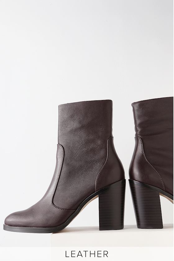 Splendid Roselyn Deep Plum - Genuine Leather Booties - Booties