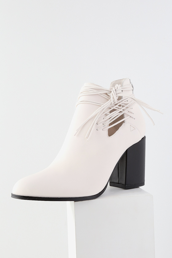 Kelsi Dagger Wellington - Vanilla Ankle Booties - Leather Booties