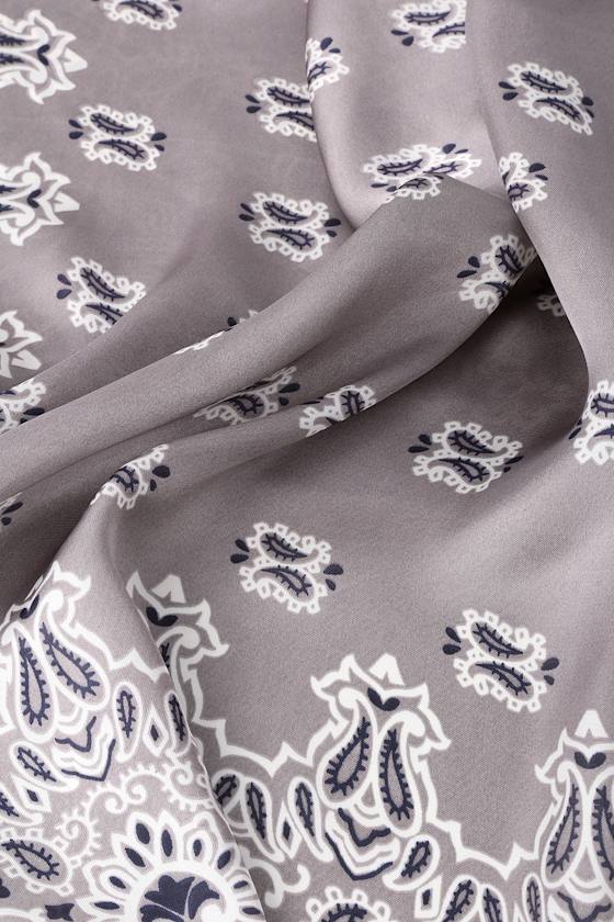 Cool Grey Paisley Bandana - Grey Bandana - Paisley Scarf
