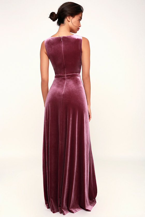 Lovely Magenta Dress - Velvet Maxi Dress - Sleeveless Dress