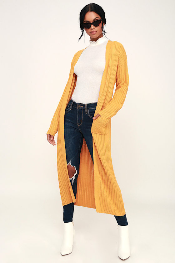 Cute Yellow Cardigan - Maxi Cardigan - Yellow Cardigan Sweater