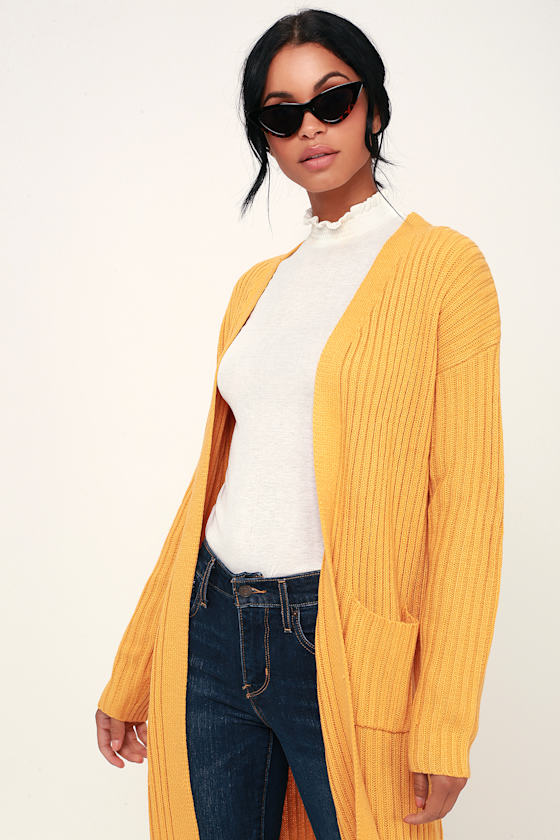Cute Yellow Cardigan - Maxi Cardigan - Yellow Cardigan Sweater