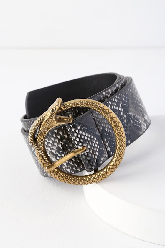 Cool Snake Belt - Vegan Leather Belt - Vegan Snakeskin Belt