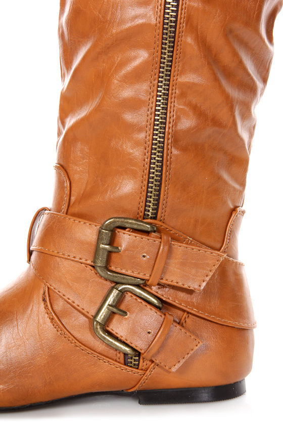 Bianca 5 Tan Zipped And Belted Riding Boots 4100 2988