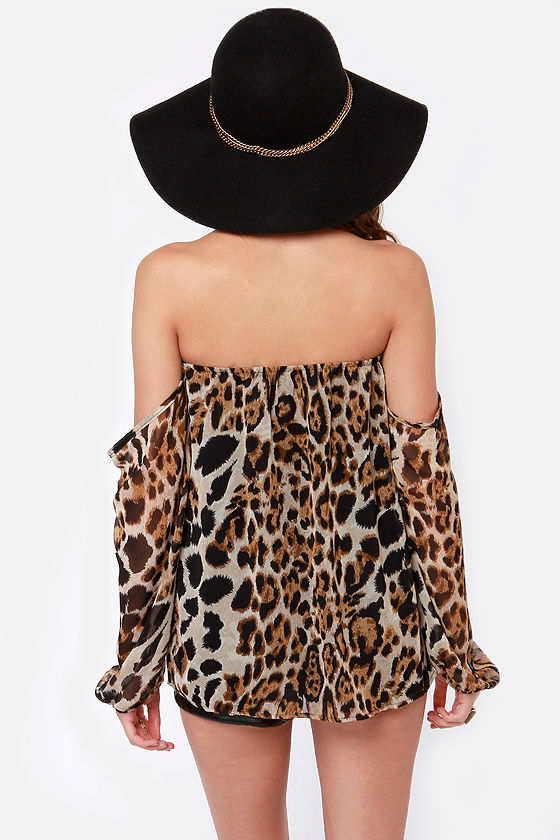 Cute Leopard Print Top - Off-the-Shoulder Top - Animal Print Top - $31.00