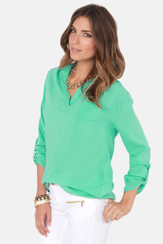 Cute Mint Green Tunic Top - Mini Dress - $36.00