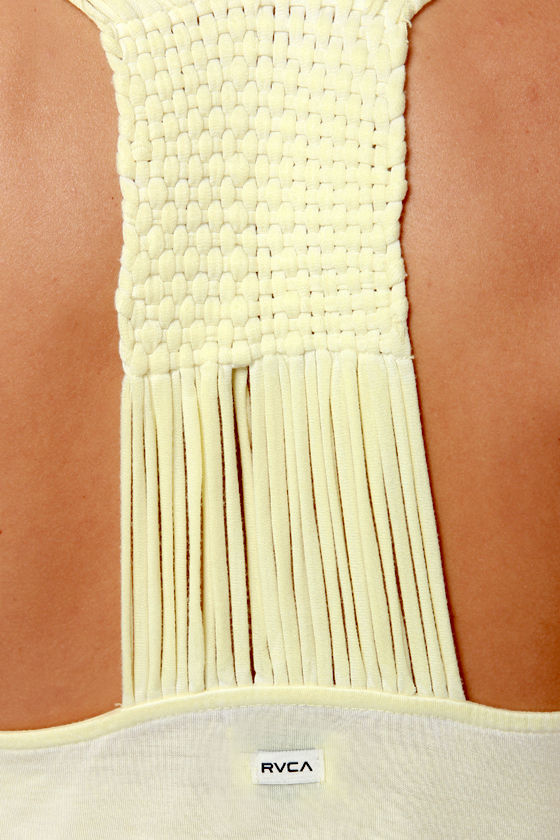 RVCA Forage Top - Pale Yellow Top - Tank Top - $48.00